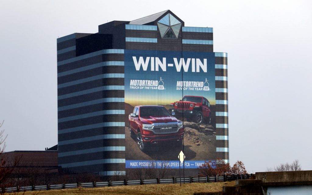 FCA US Celebrates Motor Trend Awards With New Building Wrap ...