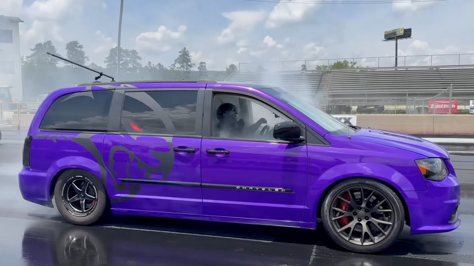 HELLCAT Minivan Shocks Woodward And The Drag Strip - MoparInsiders